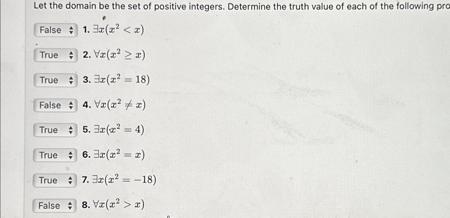 Solved Let the domain be the set of positive integers. | Chegg.com