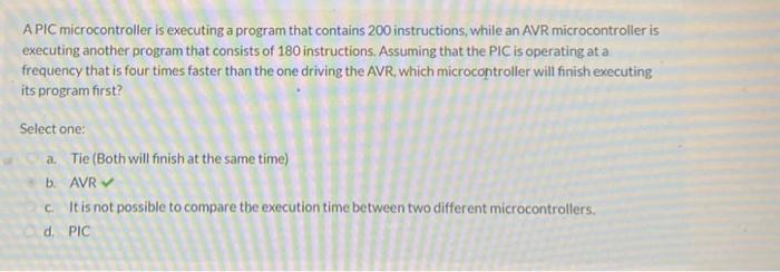 Solved APIC microcontroller is executing a program that | Chegg.com