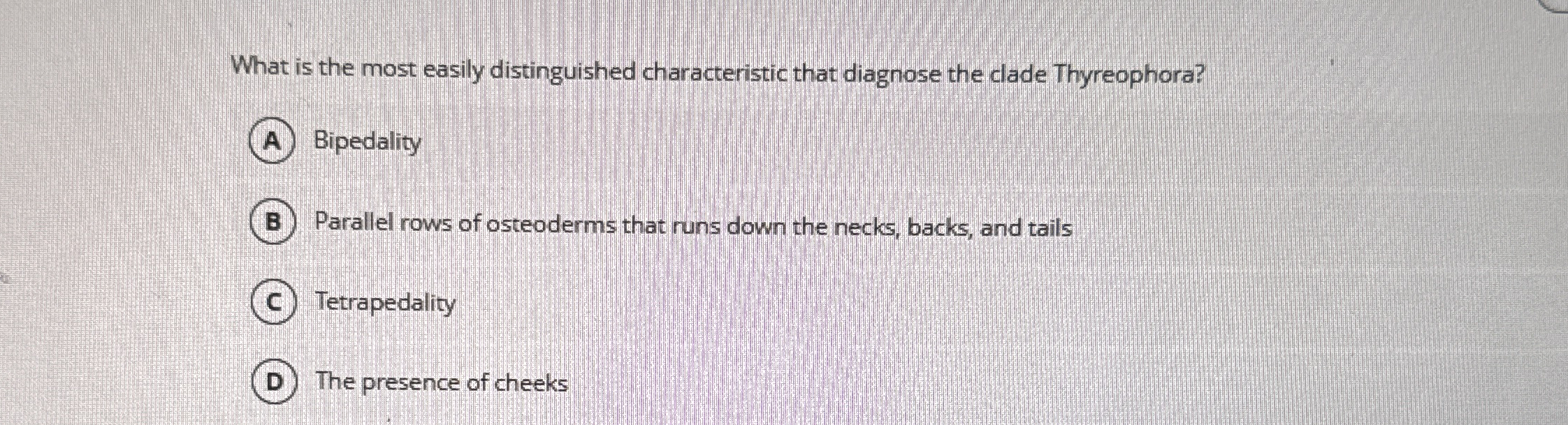 Solved What is the most easily distinguished characteristic | Chegg.com