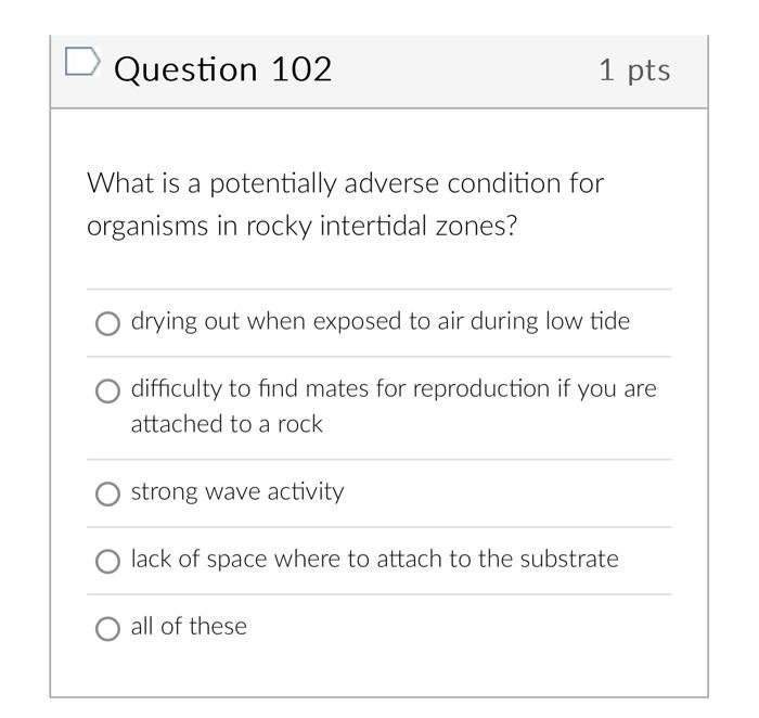 Solved Question 102 1 pts What is a potentially adverse | Chegg.com