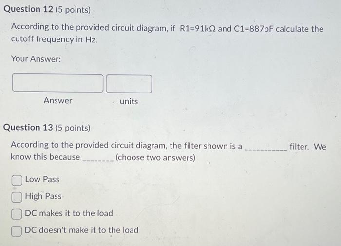 Solved According to the provided circuit diagram, if R1=91kΩ | Chegg.com