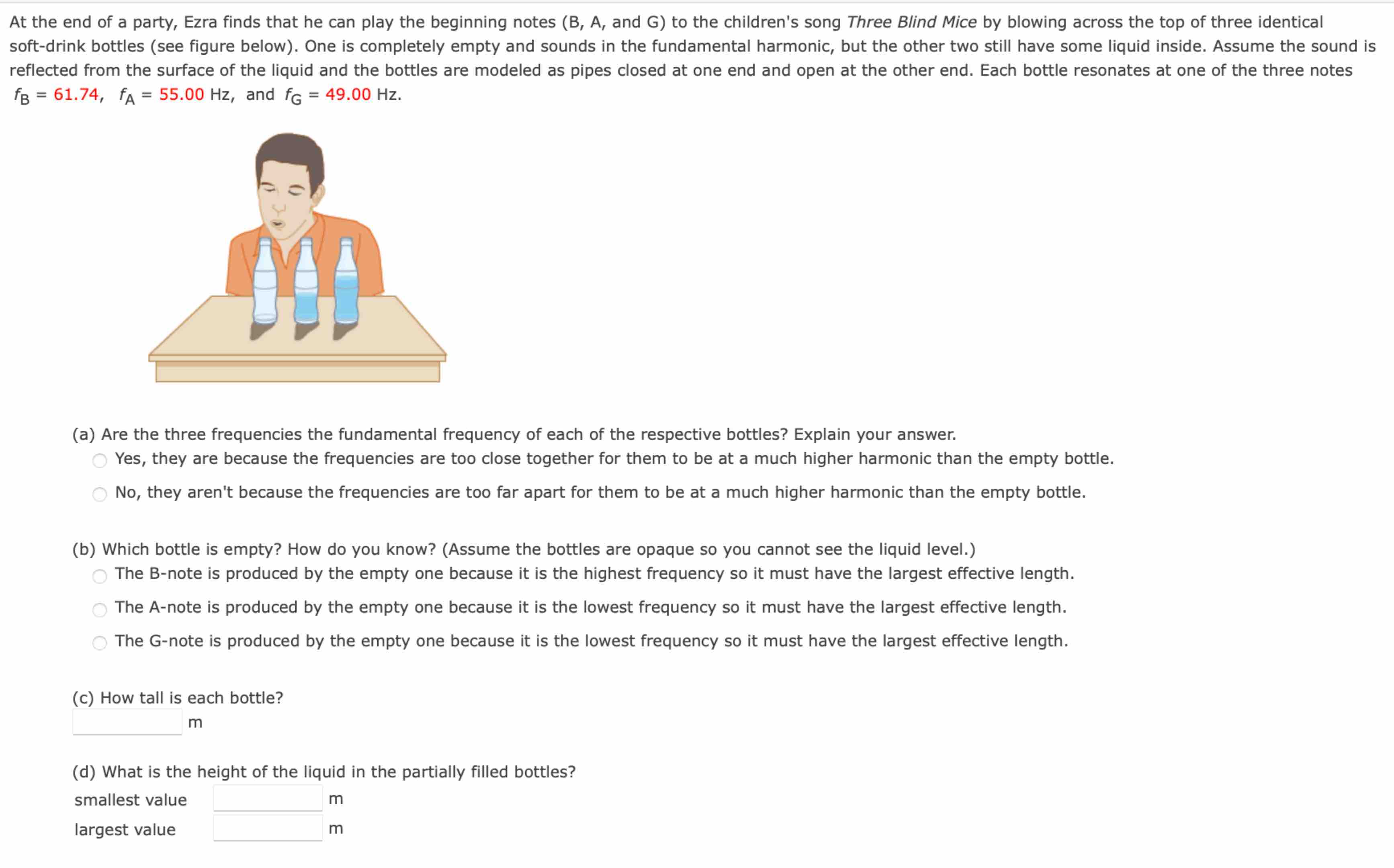 Solved At the end of a party, Ezra finds that he can play | Chegg.com