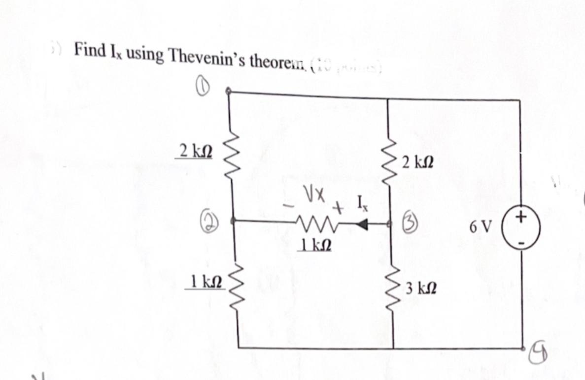 Solved Find Ix ﻿using Thevenin's theorem, | Chegg.com