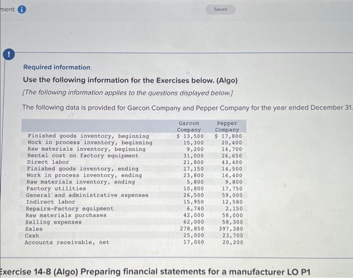 Solved Required information Use the following information | Chegg.com