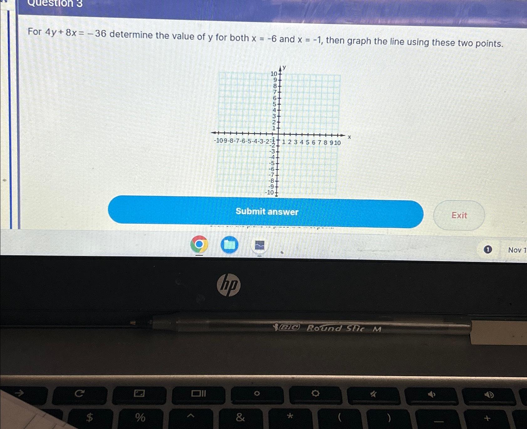 Solved For 4y+8x=-36 ﻿determine the value of y ﻿for both | Chegg.com