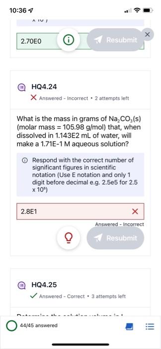 Solved What is the mass in grams of Na2CO3( s) (molar mass | Chegg.com