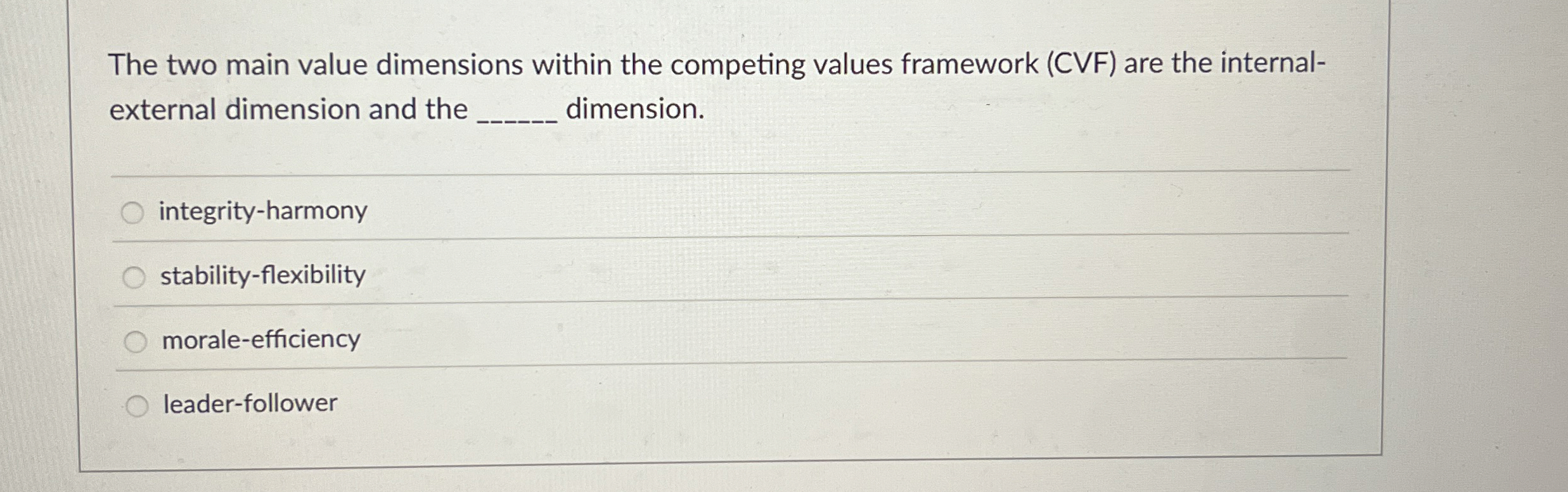 Solved The two main value dimensions within the competing | Chegg.com