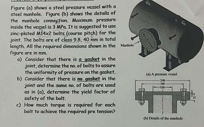 Solved Figure (a) shows a steel pressure vessel with a steel | Chegg.com
