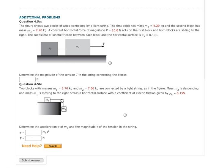 Solved ADDITIONAL PROBLEMS Question 4.5a: The figure shows | Chegg.com