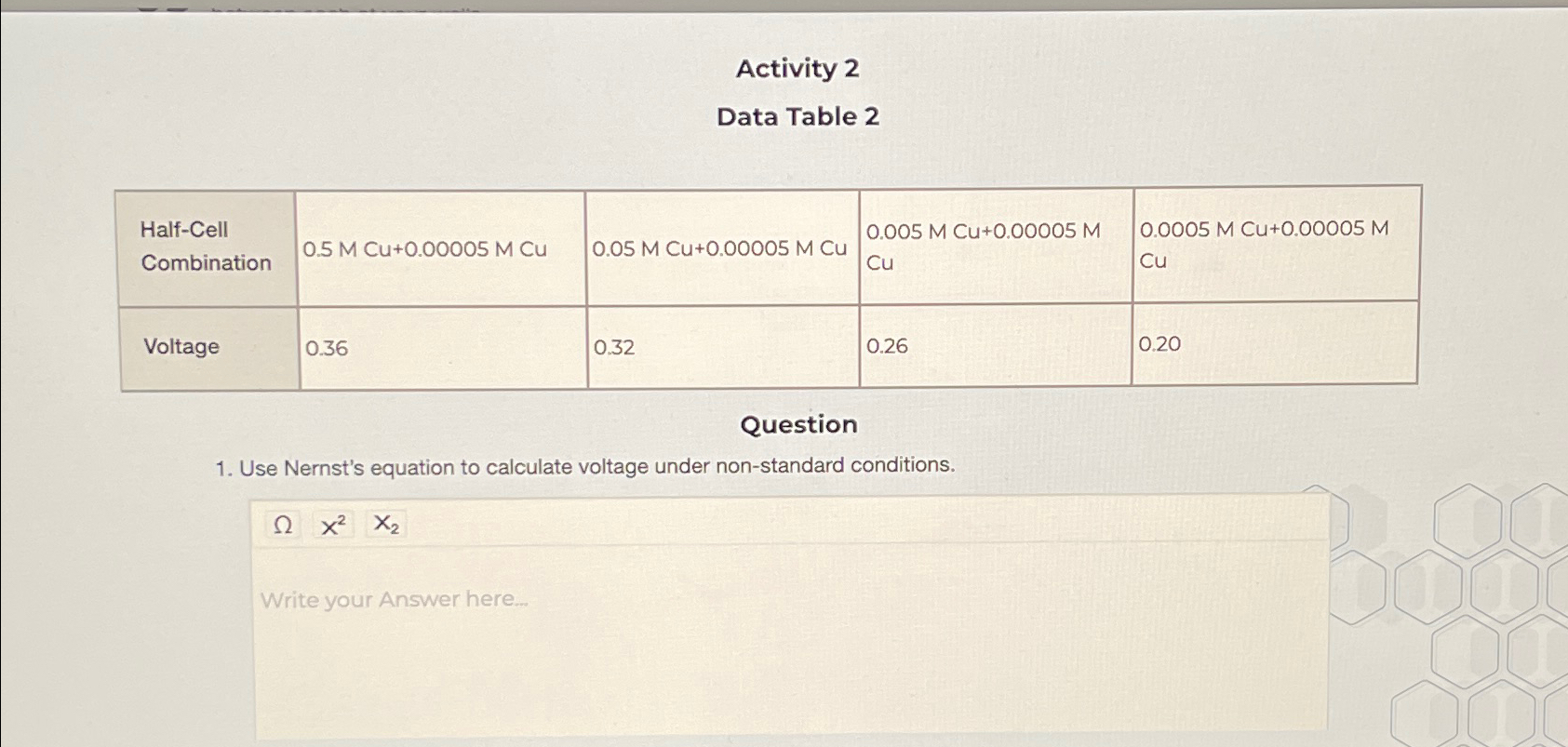 Solved Activity 2Data Table | Chegg.com Solved Activity 2Data Table | Chegg.com