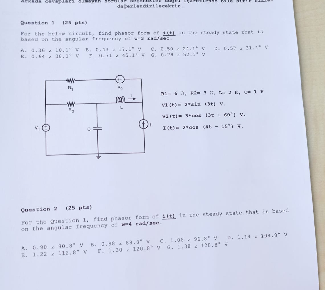 Solved değerlendixilecektir.Question 1 (25 ﻿pts)For the | Chegg.com