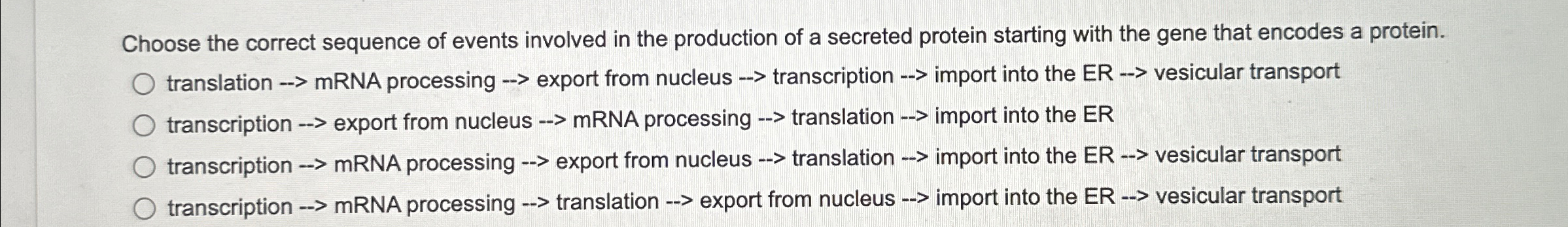 Solved Choose the correct sequence of events involved in the | Chegg.com