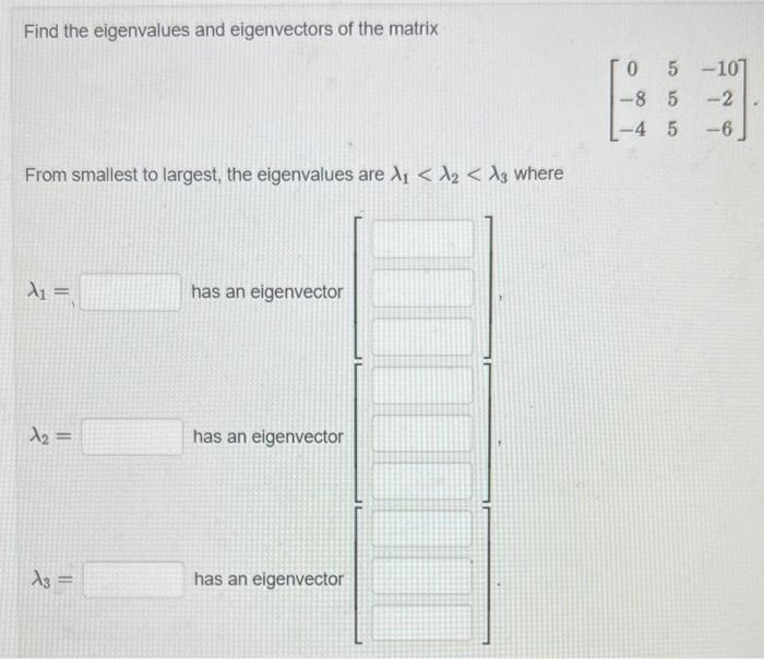Solved Find the eigenvalues and eigenvectors of the matrix | Chegg.com
