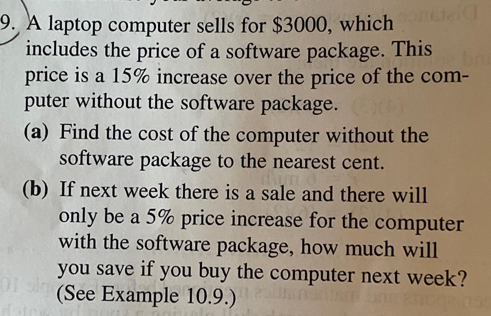 Solved A laptop computer sells for $3000, ﻿which includes | Chegg.com
