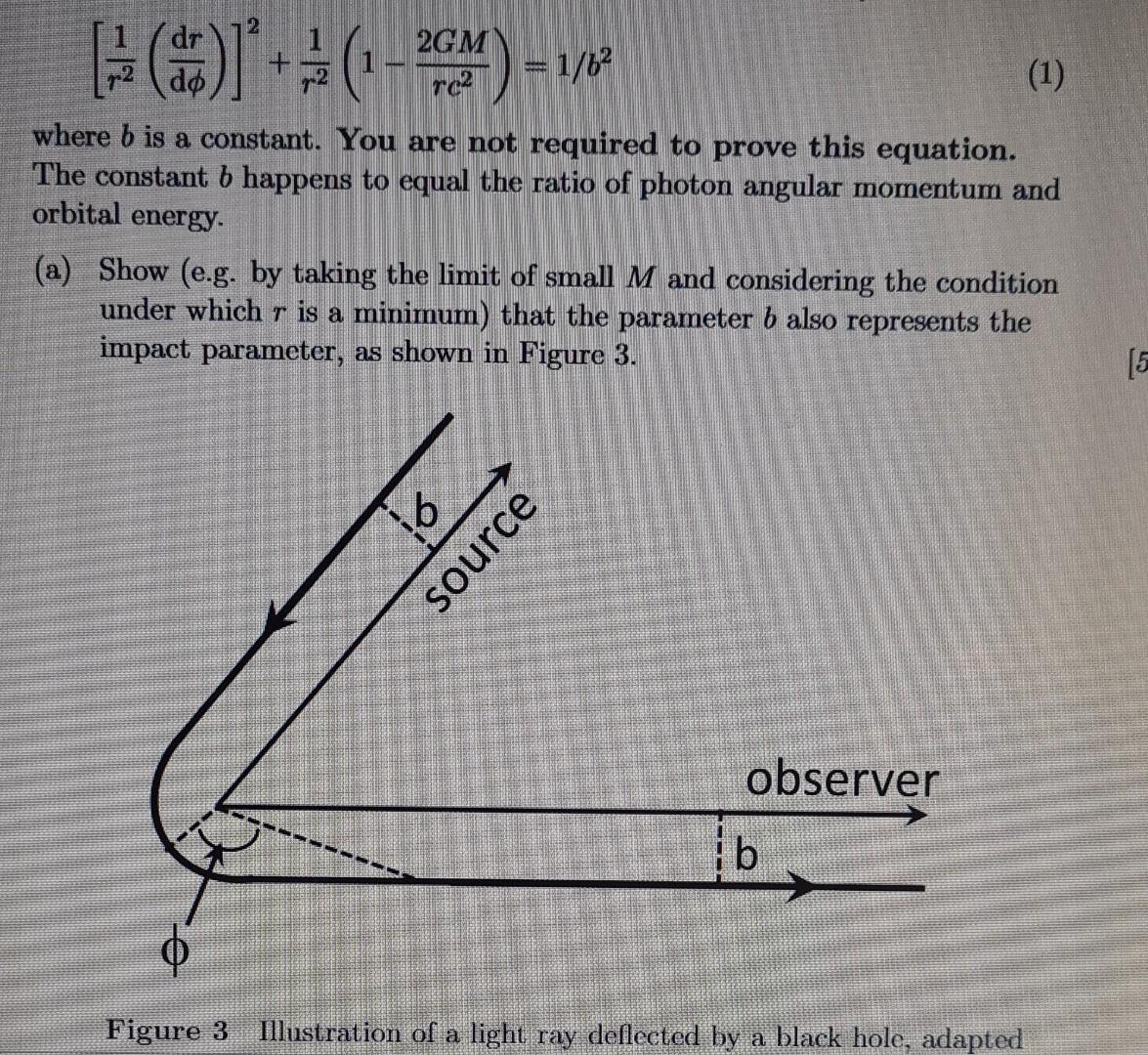 Solved 605- ) - 1/62 rc2 2GM (1) do where b is a constant. | Chegg.com