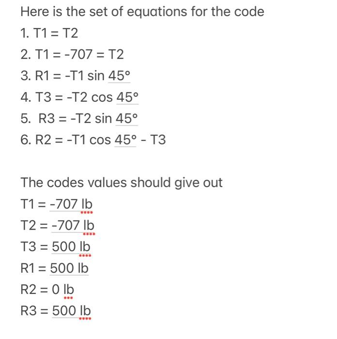 Solved Use Matlab to solve the set of equations generated in | Chegg.com