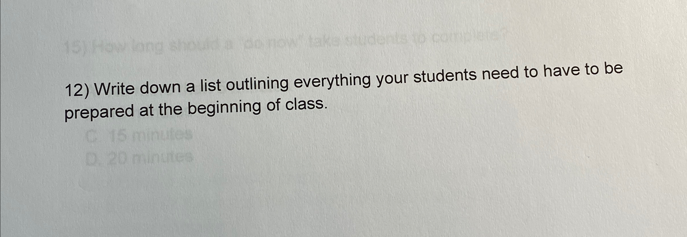 Solved Write down a list outlining everything your students | Chegg.com