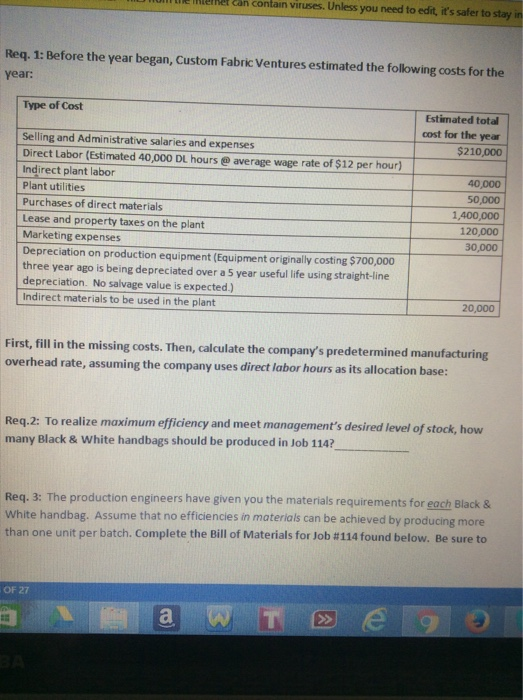 Font P aragraph Req. 4 The production engineers | Chegg.com