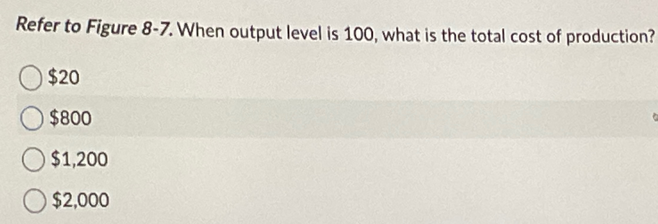 Solved Refer to Figure 8-7. ﻿When output level is 100 , | Chegg.com