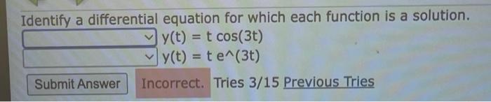 Solved Identify a different equation for which each function | Chegg.com