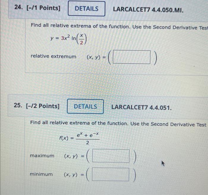 Solved Find all relative extrema of the function. Use the | Chegg.com