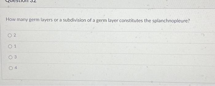 Solved How many germ layers or a subdivision of a germ layer | Chegg.com