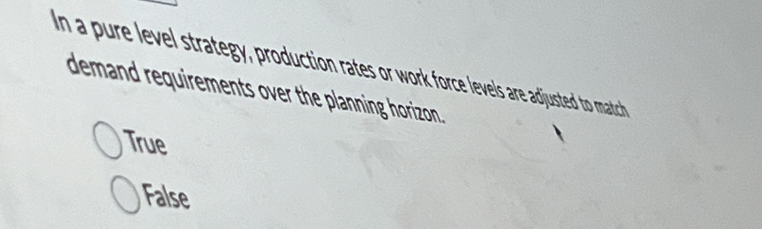 Solved In a pure level strategy, production rates or work | Chegg.com