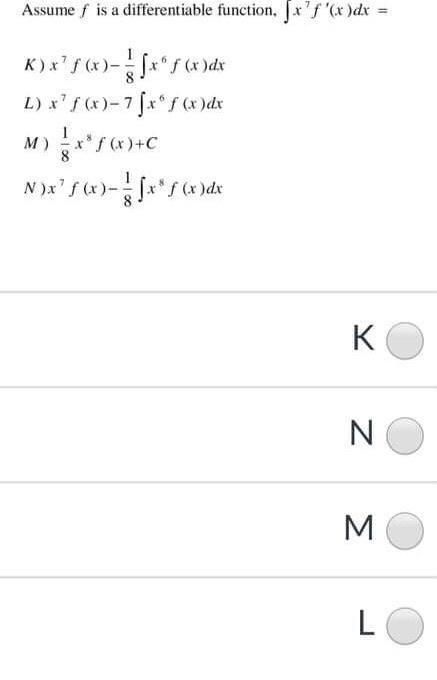 Solved Assume f is a differentiable function (x f'(x)dx = А) | Chegg.com