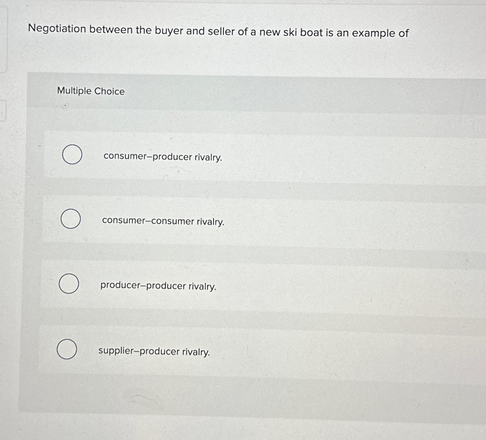 Solved Negotiation between the buyer and seller of a new ski | Chegg.com