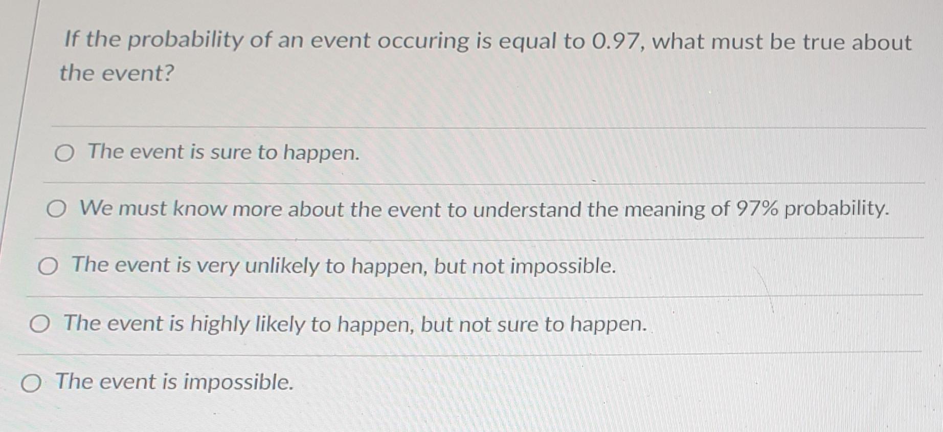 Solved If the probability of an event occuring is equal to | Chegg.com