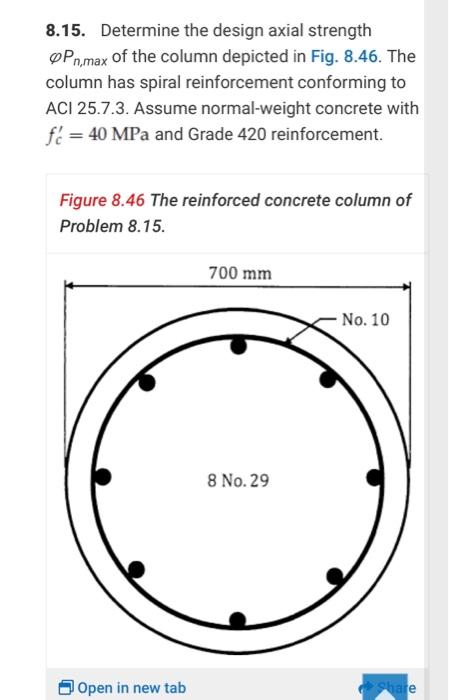 Solved 8.15. Determine the design axial strength Pn,max of | Chegg.com