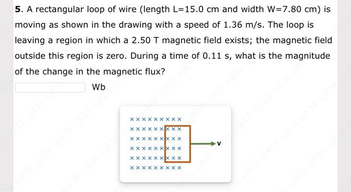 Solved 5. A rectangular loop of wire (length L=15.0 cm and | Chegg.com