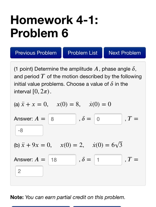Solved Homework 4-1: Problem 6 Previous Problem Problem List | Chegg.com