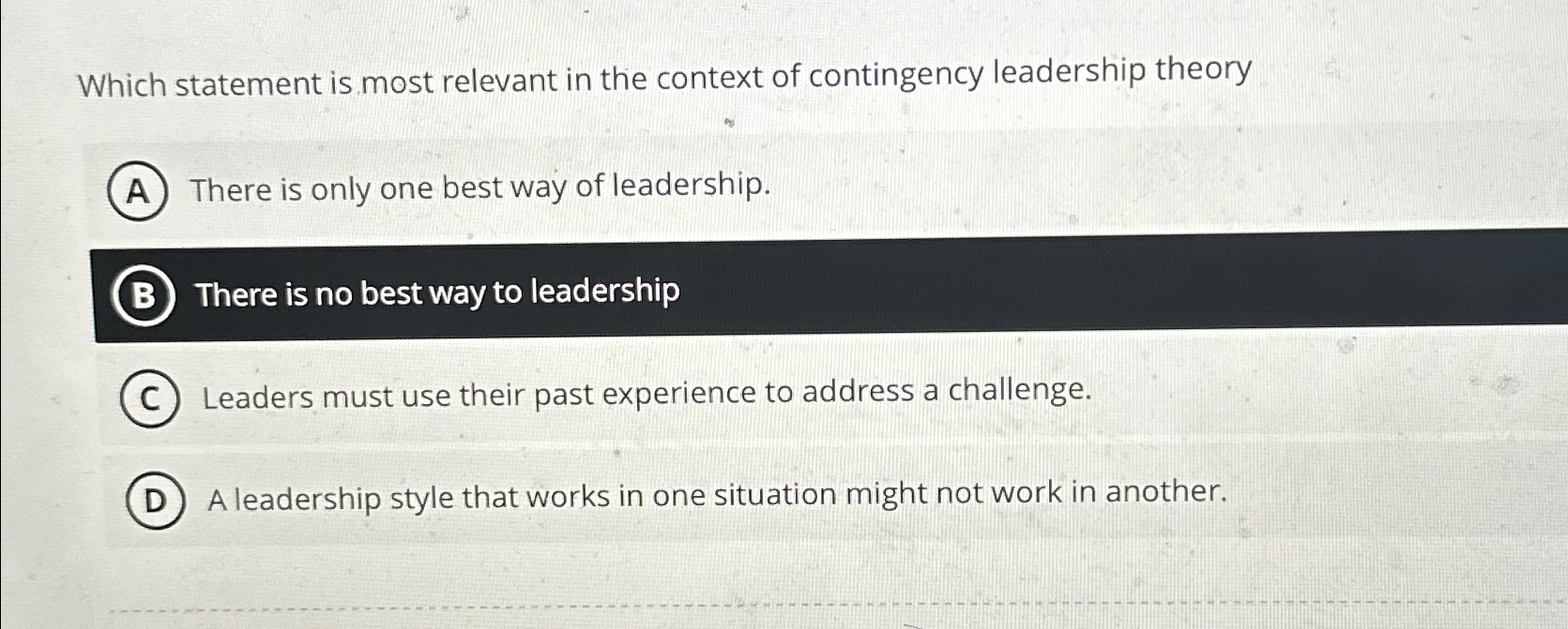 Solved Which statement is most relevant in the context of | Chegg.com