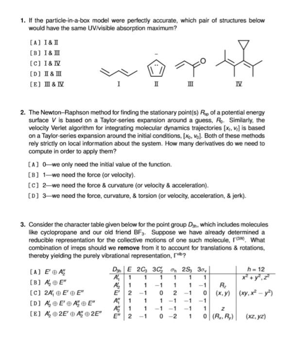 1. If the particle-in-a-box model were perfectly | Chegg.com
