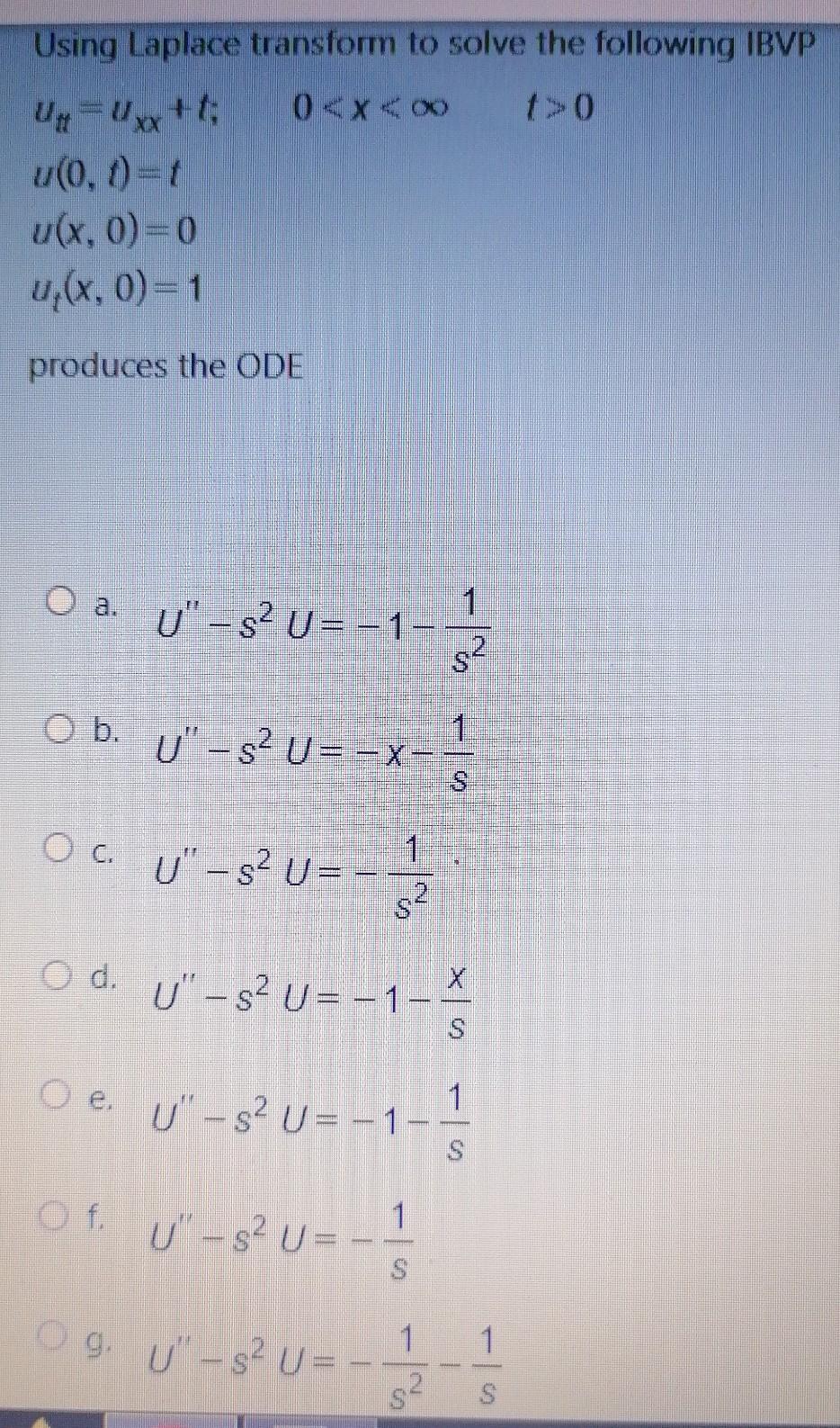 Solved Using Laplace transform to solve the following IBVP | Chegg.com