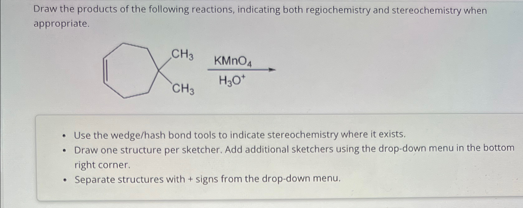 Solved Draw the products of the following reactions, | Chegg.com