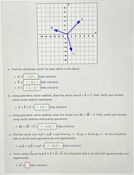 Solved a. Find the coordinate vector for each vector in the | Chegg.com