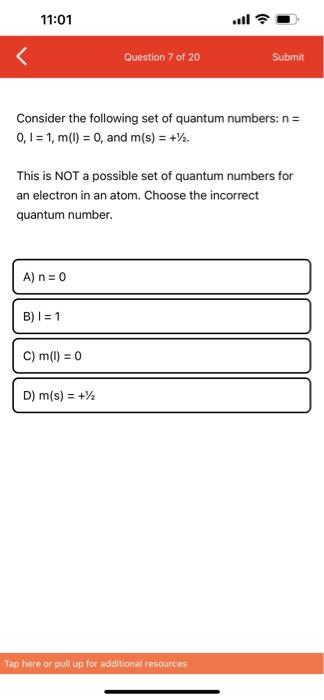 Solved Consider the following set of quantum numbers: n= | Chegg.com