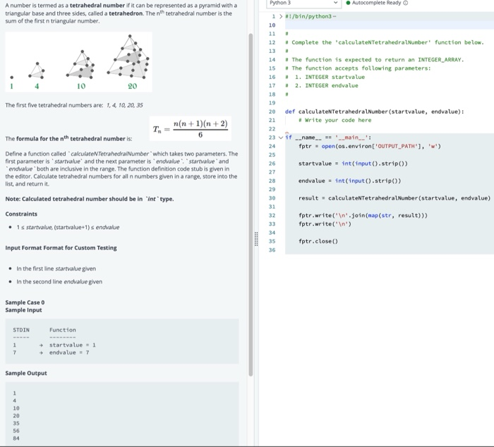Solved A number is termed as a tetrahedral number if it can | Chegg.com