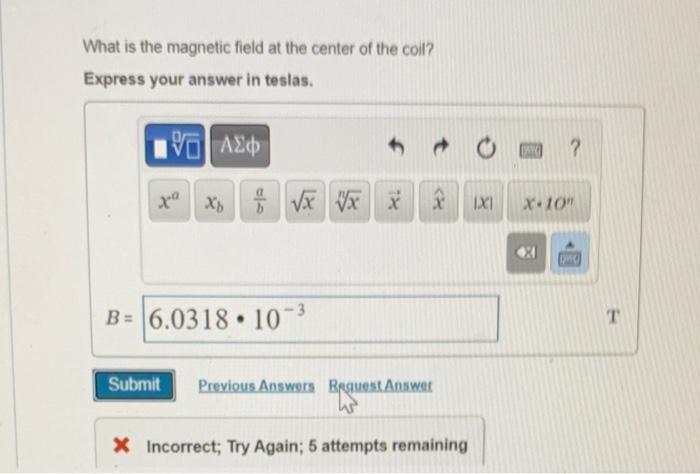 Solved A closely wound circular coil with a diameter of 4.50 | Chegg.com