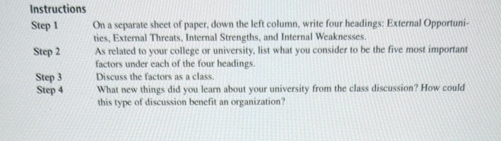 Solved Instructions Step 1 On a separate sheet of paper, | Chegg.com