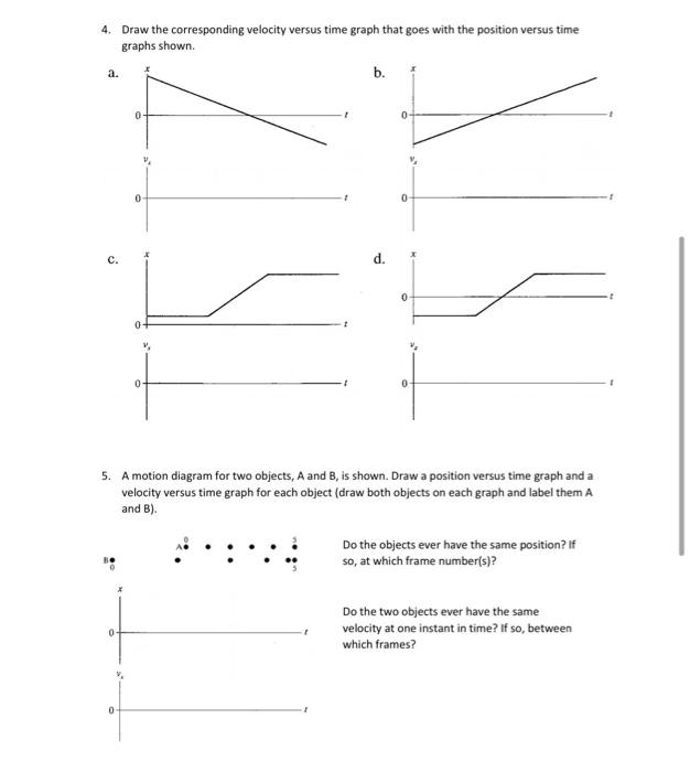 Solved 1. Use words to write a story describing the motion | Chegg.com