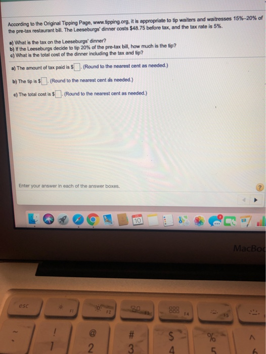 Solved According to the Original Tipping Page, | Chegg.com