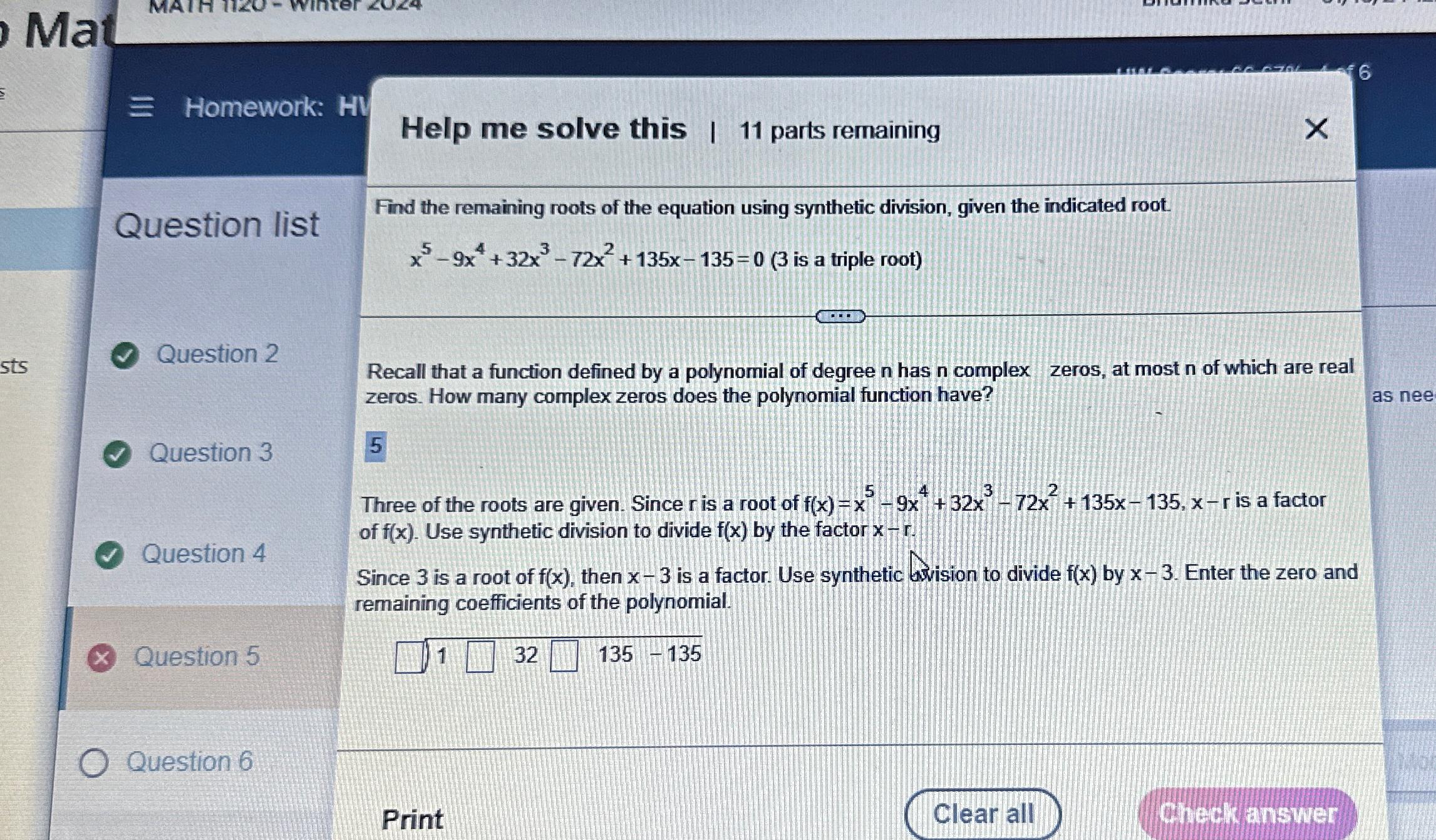 Solved Help me solve this | 11 ﻿parts remainingQuestion | Chegg.com
