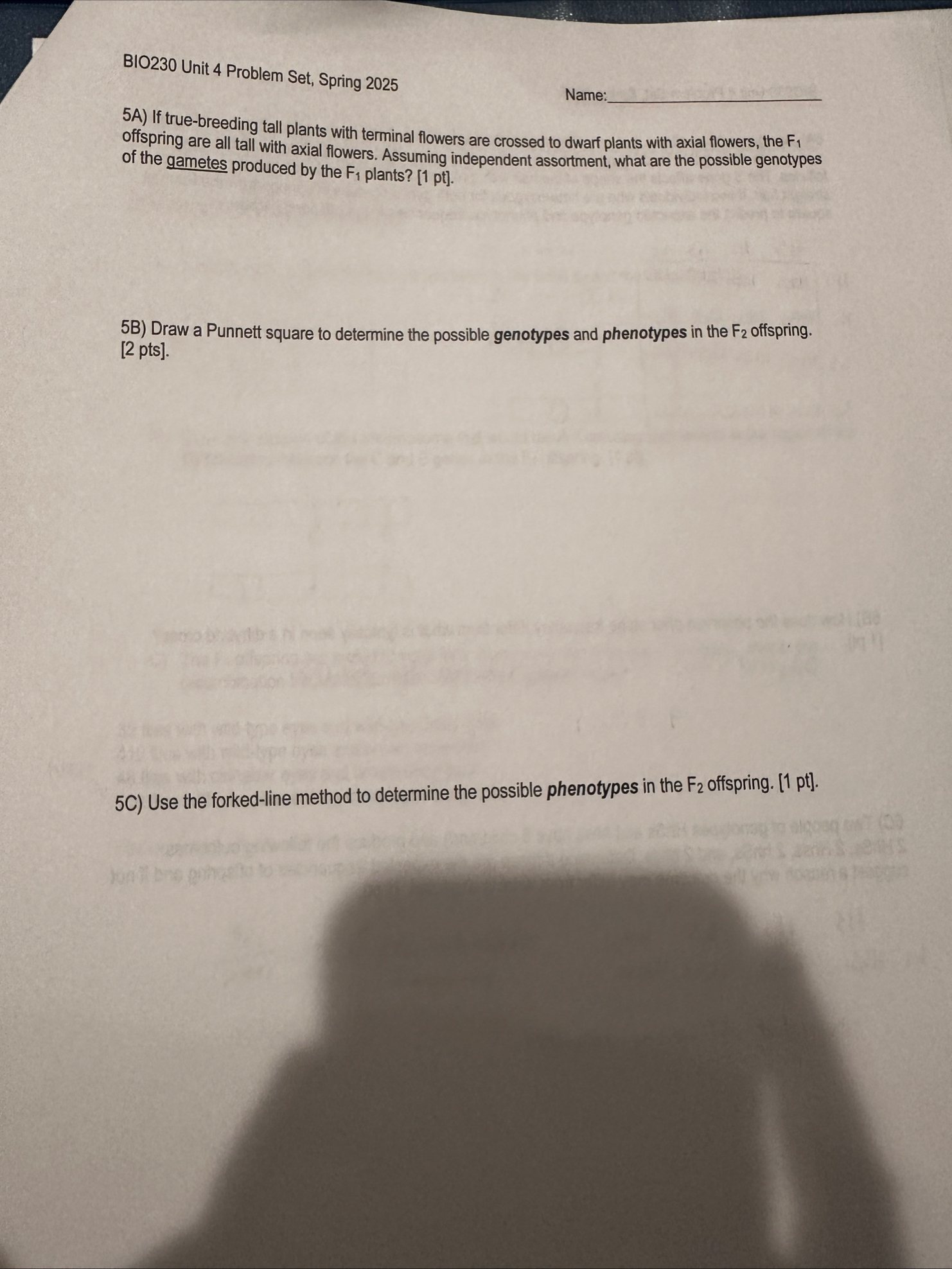 Solved BIO230 ﻿Unit 4 ﻿Problem Set, Spring 20255A) ﻿If | Chegg.com