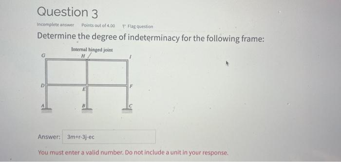 Solved Determine the degree of indeterminacy for the | Chegg.com
