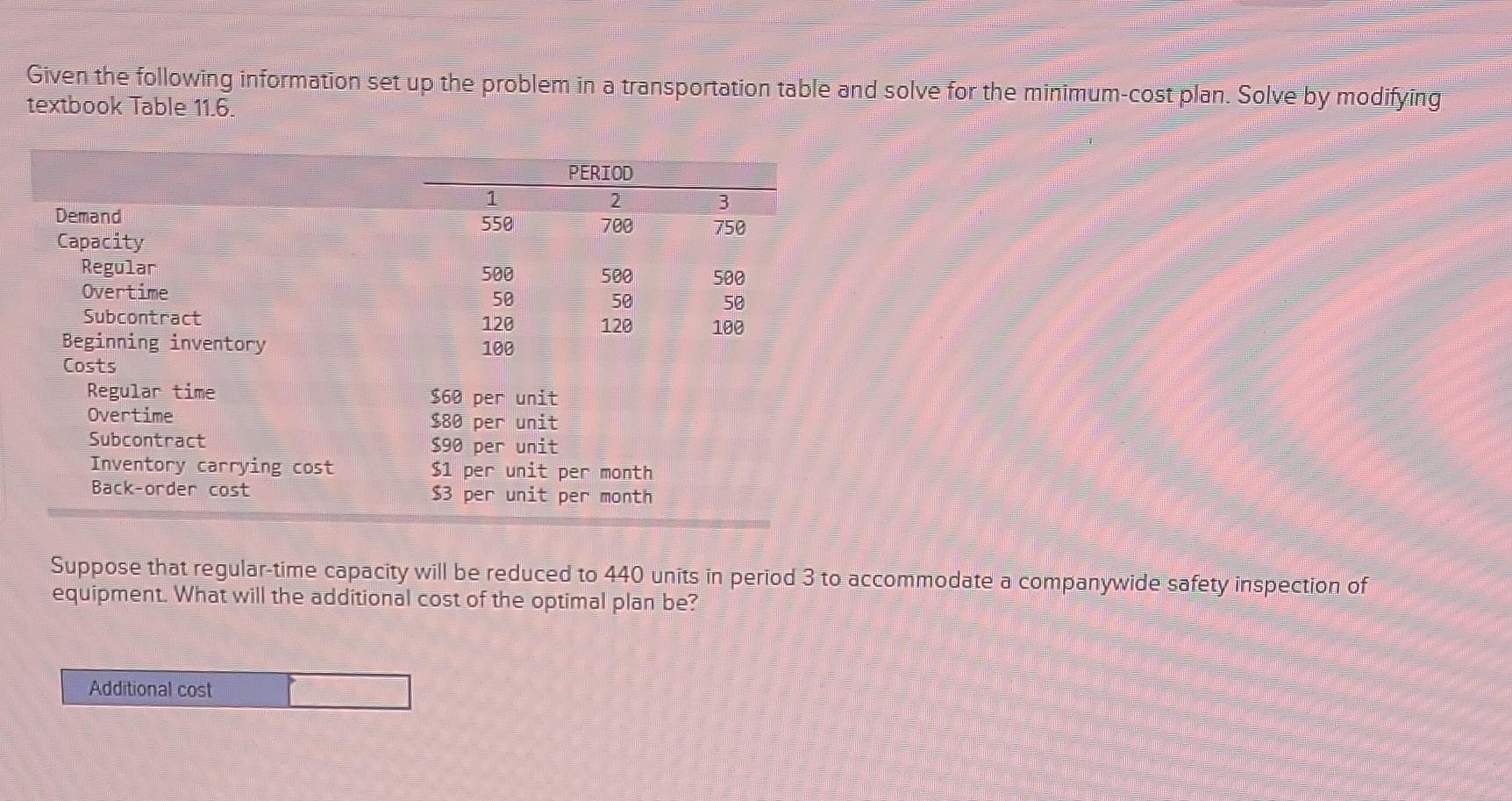 Solved Given the following information set up the problem in | Chegg.com