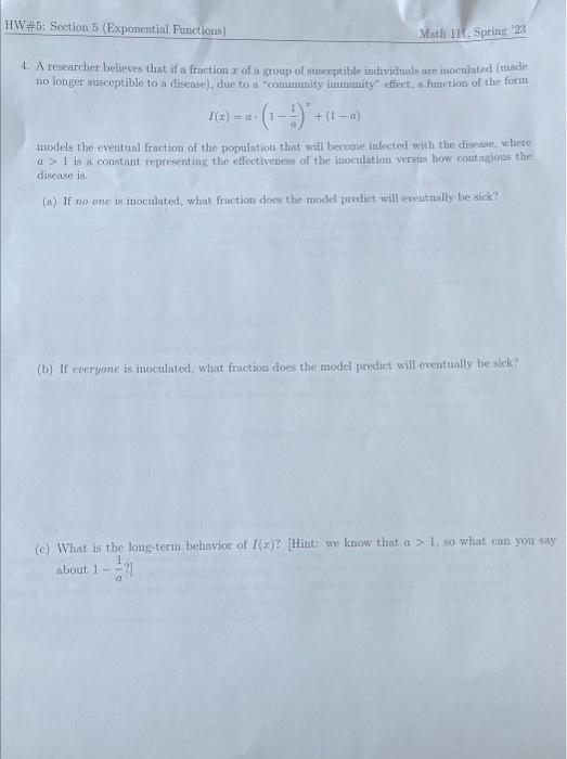 Exponential Problems 1. Find the percentage change in | Chegg.com