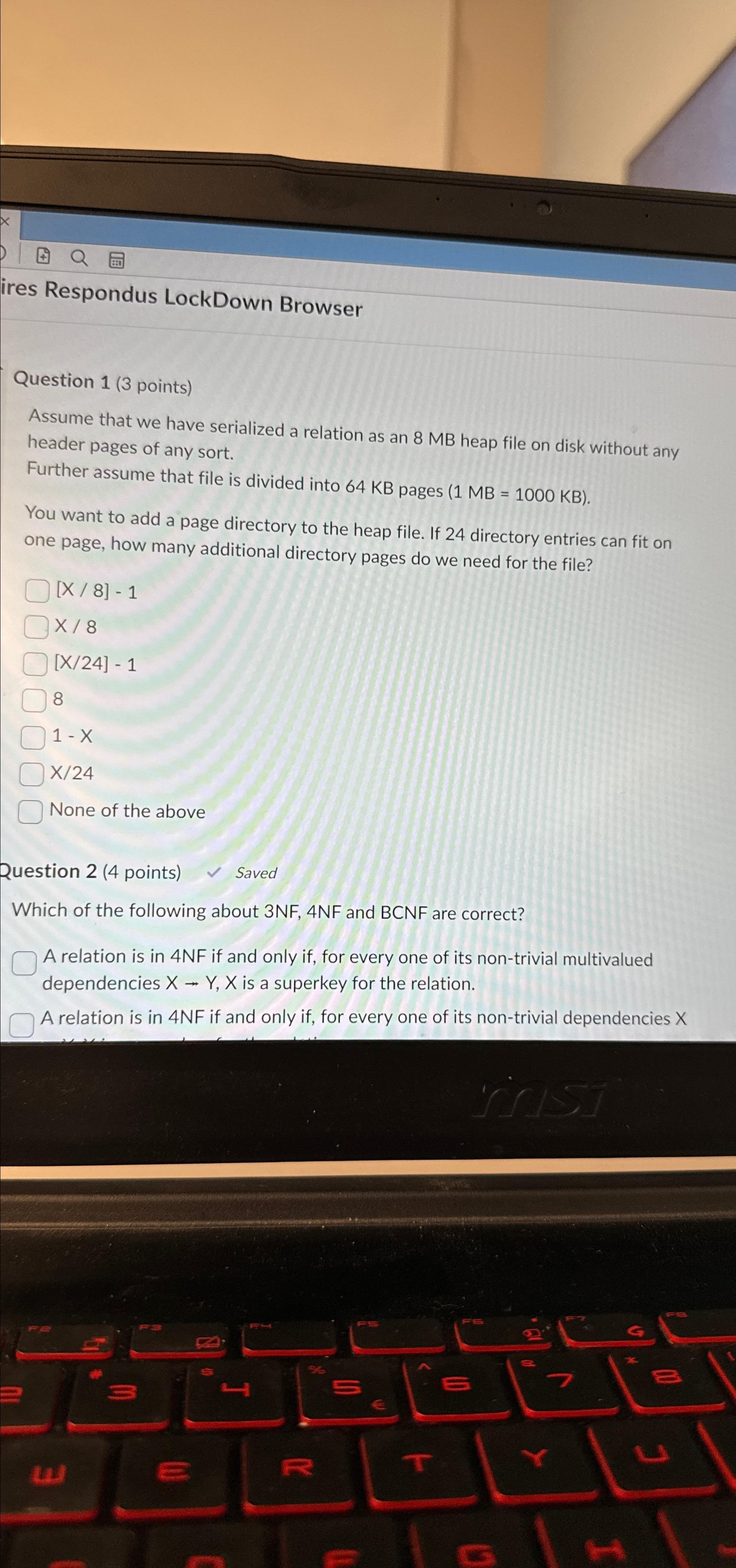 Solved ires Respondus LockDown BrowserQuestion 1 (3 | Chegg.com